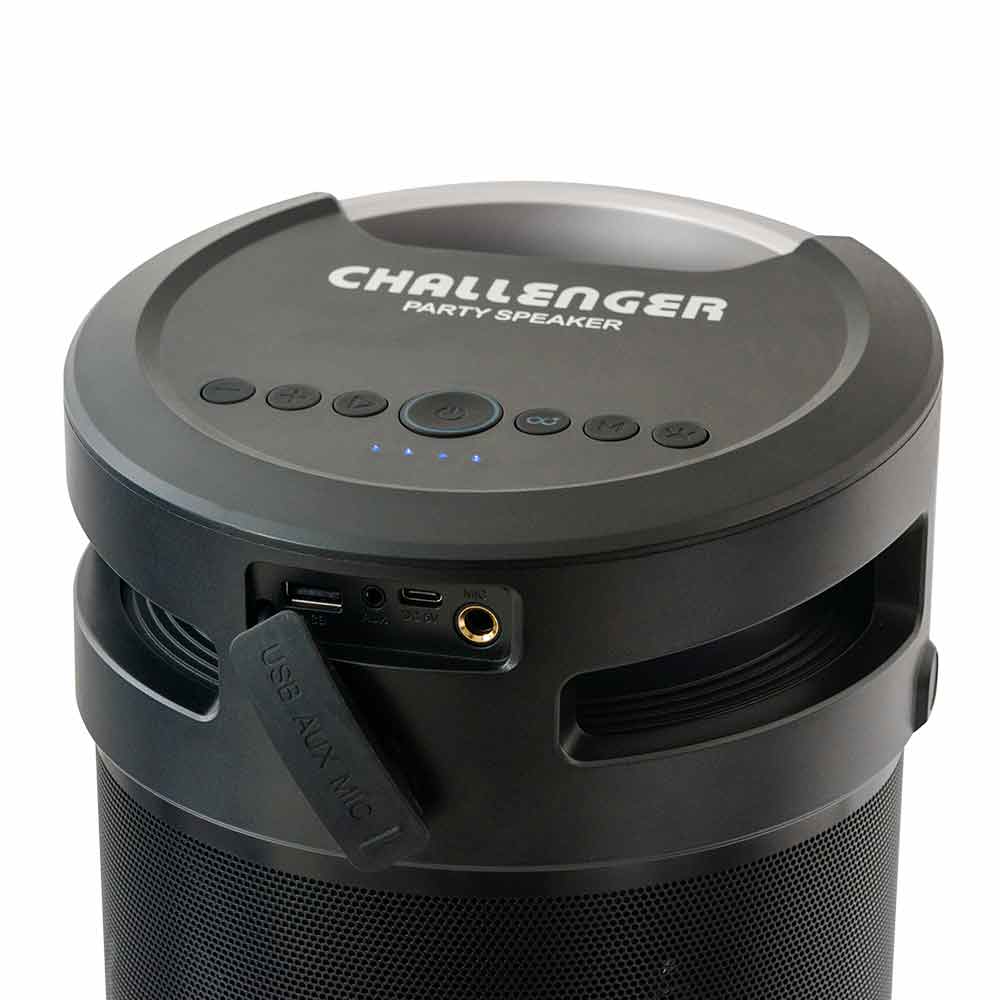 Parlante Challenger 360° Inalámbrico Bluetooth USB - Radio FM - Karaoke ...