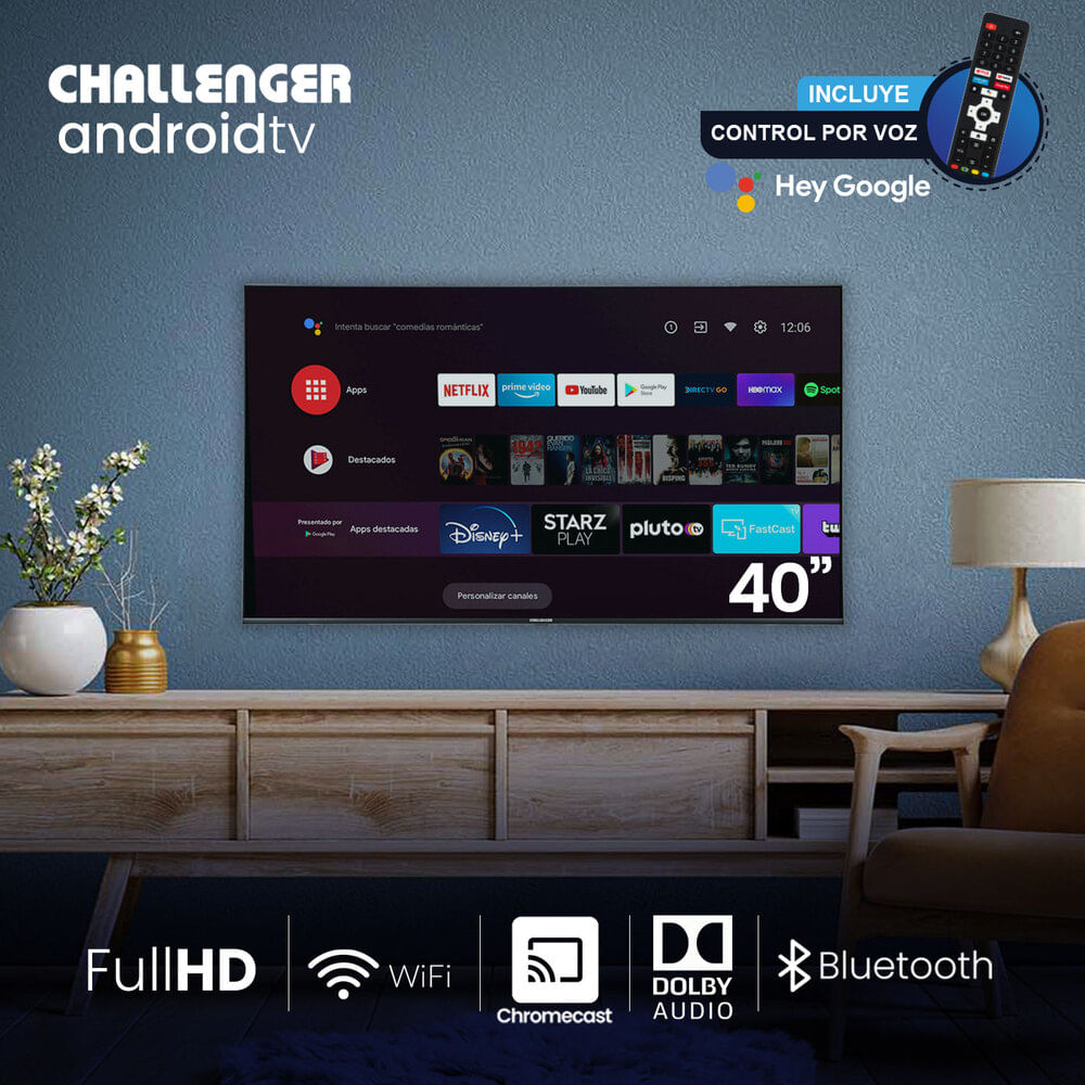 Televisor 40 Pulgadas Challenger Android TV FHD Smart TV Bluetooth ...