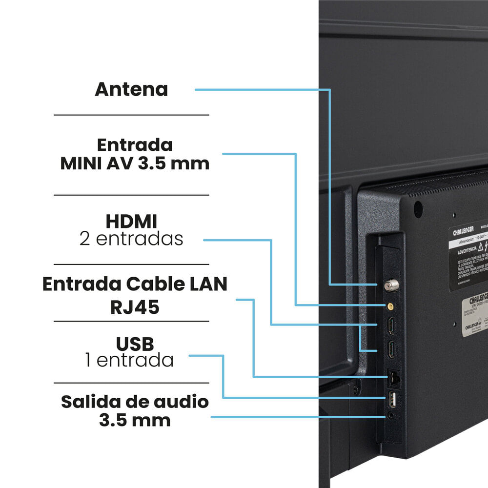 Televisor 43 Pulgadas Challenger LED FHD TV Bluetooth - Google TV ...