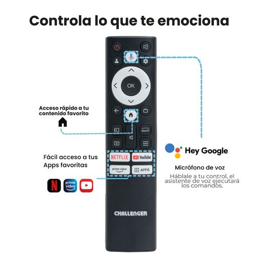 Televisor 43 Pulgadas Challenger LED FHD TV Bluetooth - Google TV ...