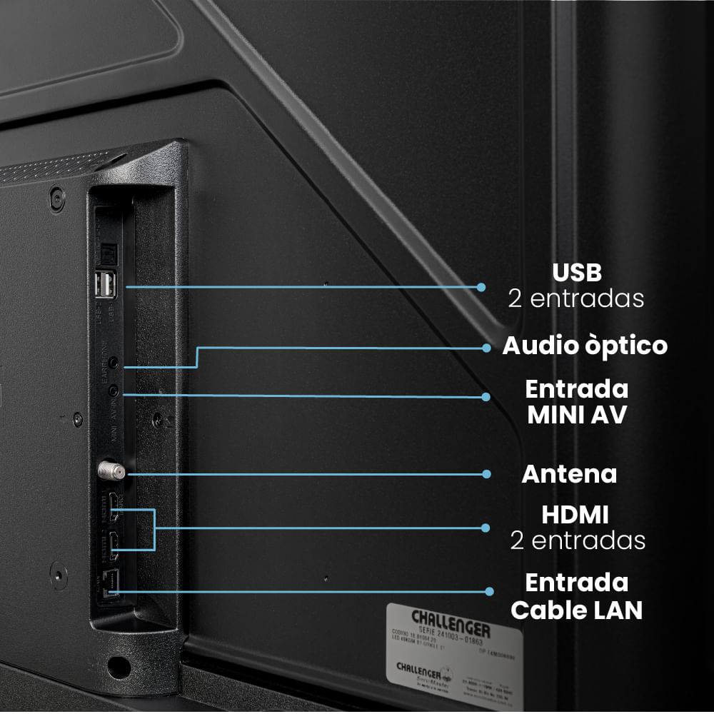 Televisor 40" HD Google TV con Bluetooth, WIFI, Chromecast y Control ...