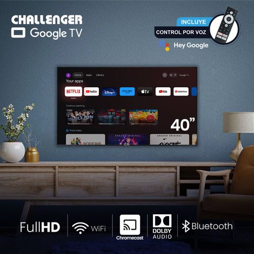Televisor 40" CHALLENGER LED FULL HD con Google TV - Challenger